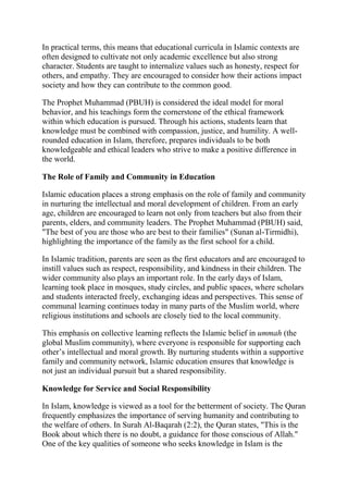 Islamic Education: Cultivating Knowledge, Ethics, and Global ...