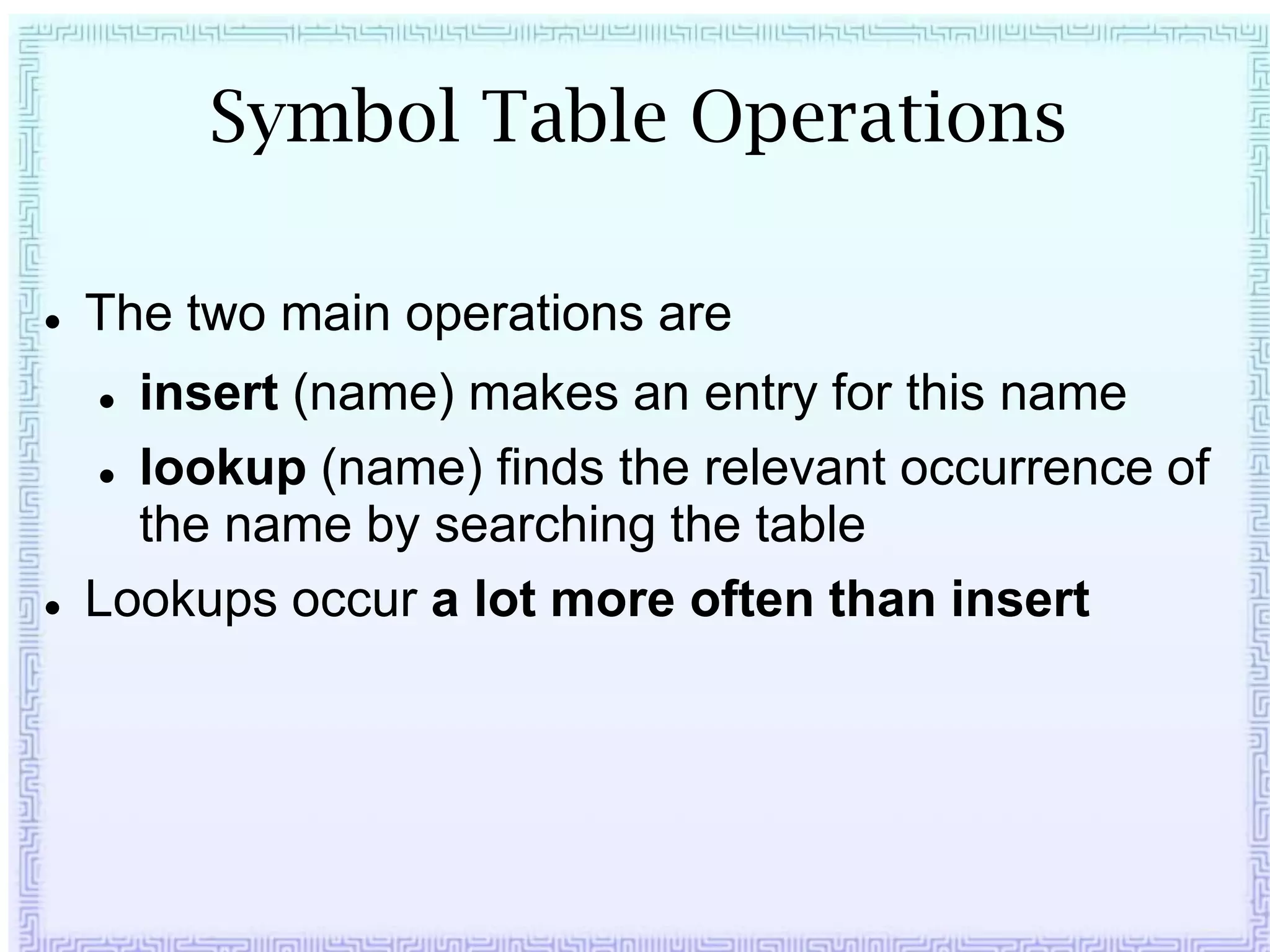 compiler ppt on symbol table | PPTX