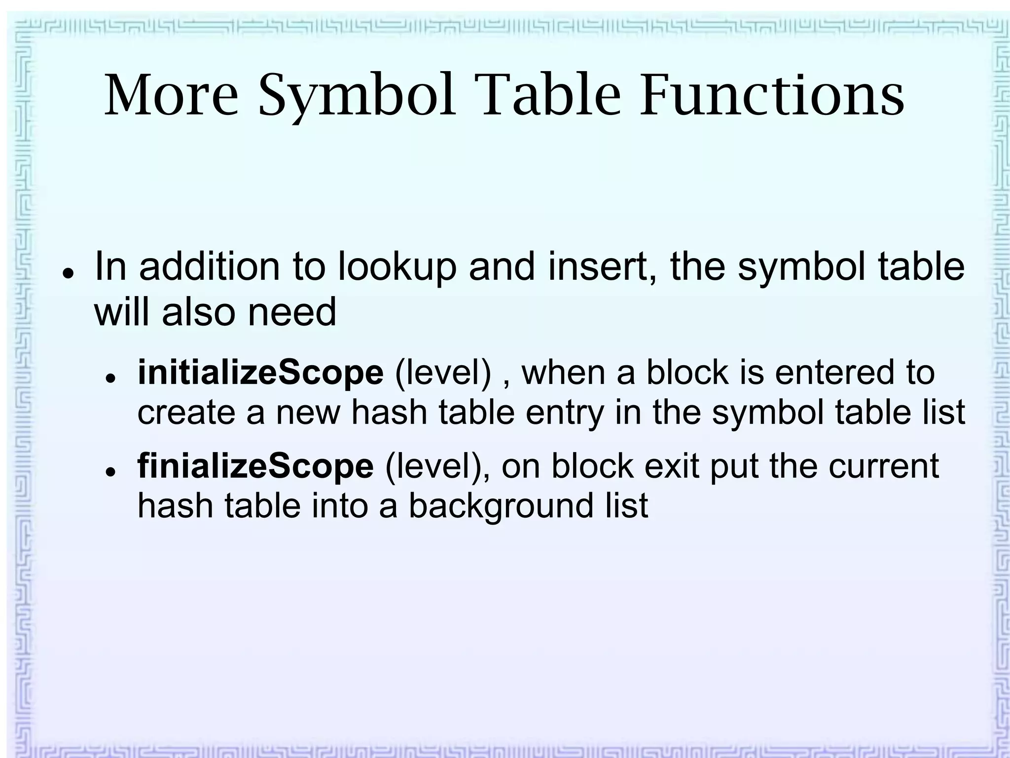 compiler ppt on symbol table | PPTX