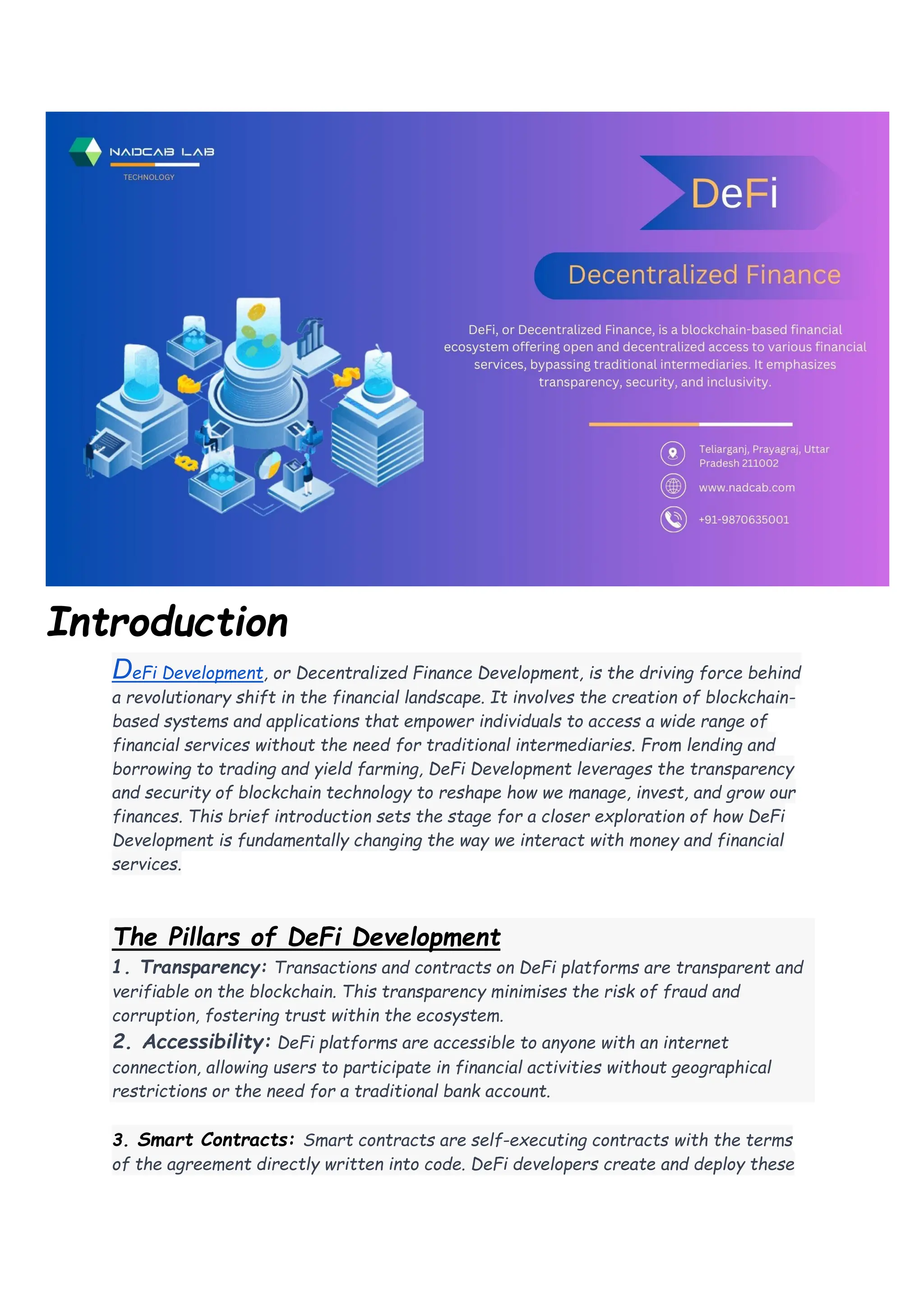 Decentralized Finance Development | PDF | Business Accounting & Finance | Business