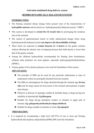 Activation Controlled drug Delivery System | PDF