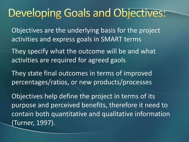 Project Goals And Objectives | Ppt