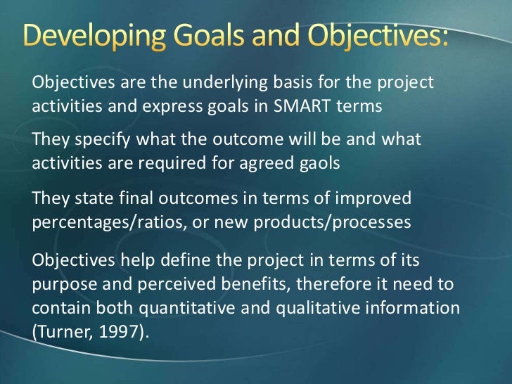 project goals and objectives