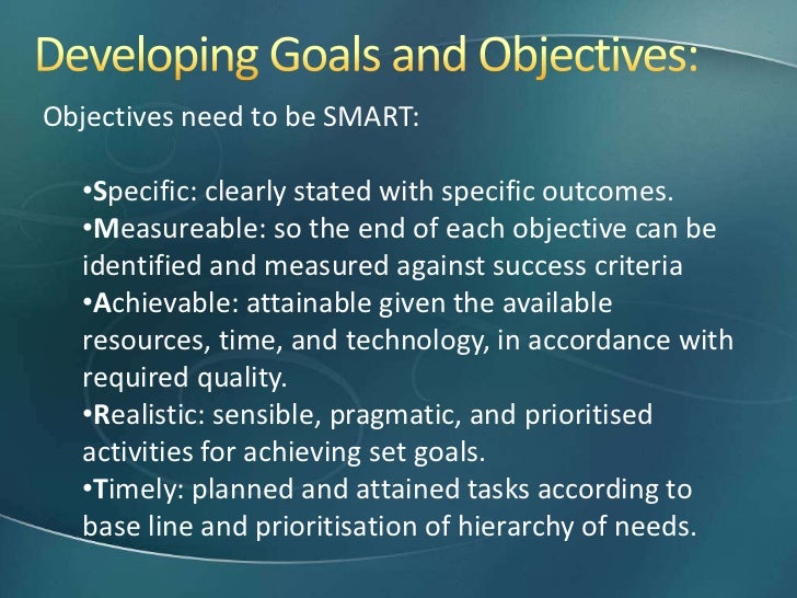 project goals and objectives