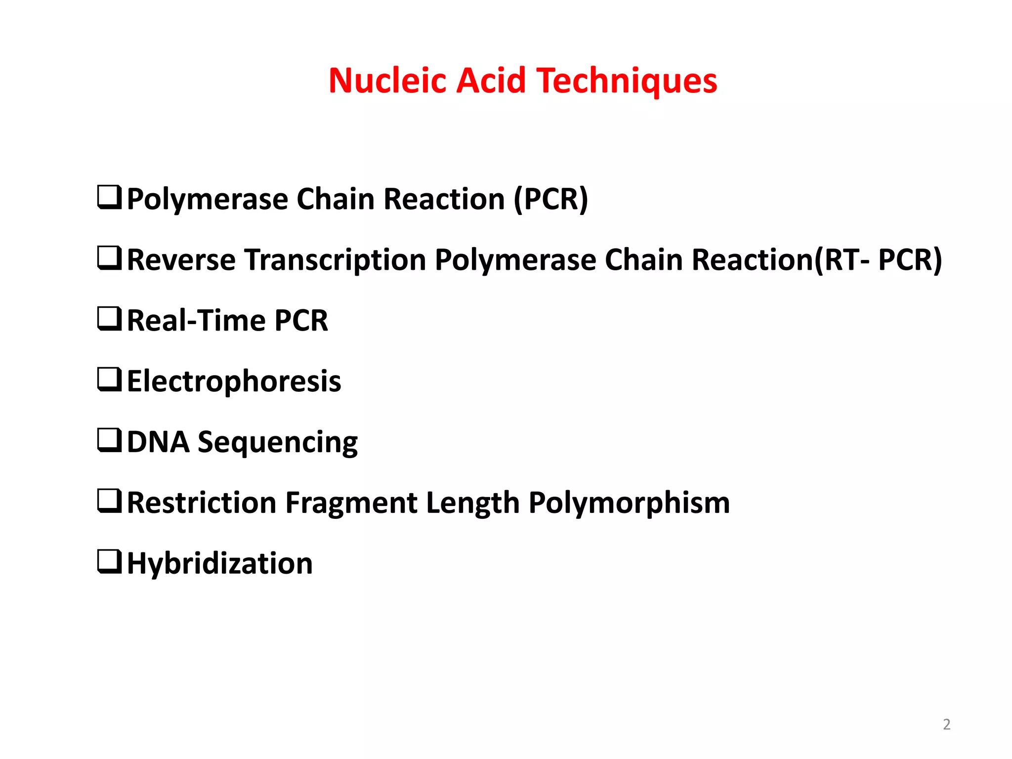 Nucleic acid detection Techniques | PPTX