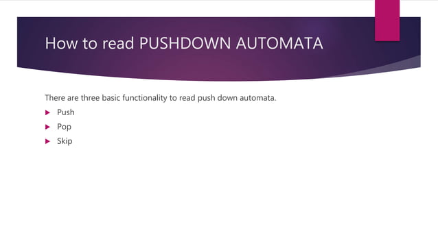 push down automata | PPT