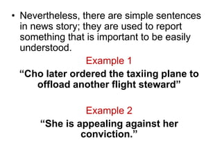 Syntactic Analysis - News excerpt | PPTX | Air Travel | Travel Type