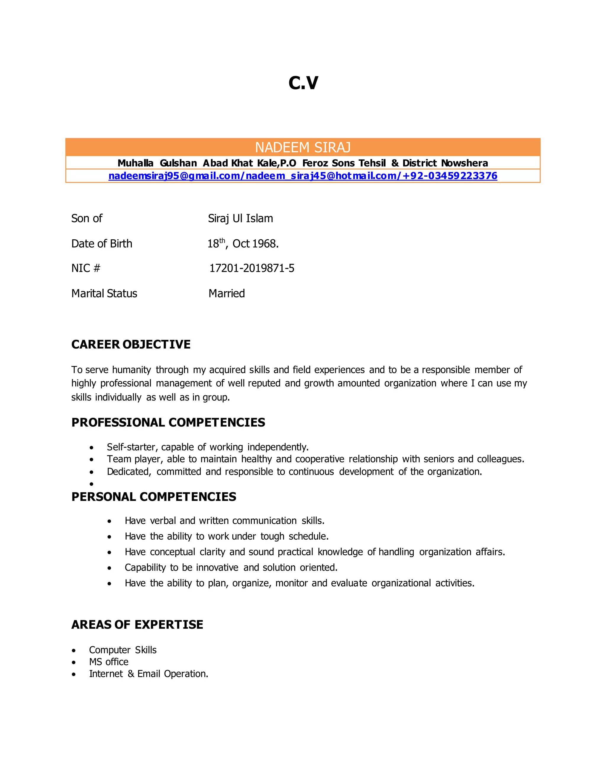 Nadim cv | DOCX
