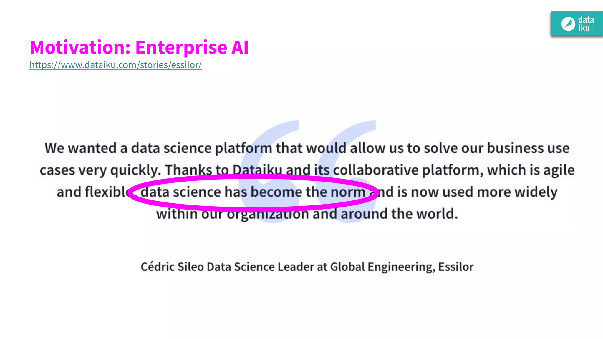 Nadine Schöne, Dataiku. The Complete Data Value Chain in a Nutshell | PPT