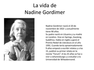 Nadine Gordimer - Día de la mujer | PPTX