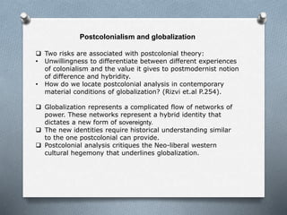 Nadine & Venis Postcolonialism Presentation | PPTX | Education