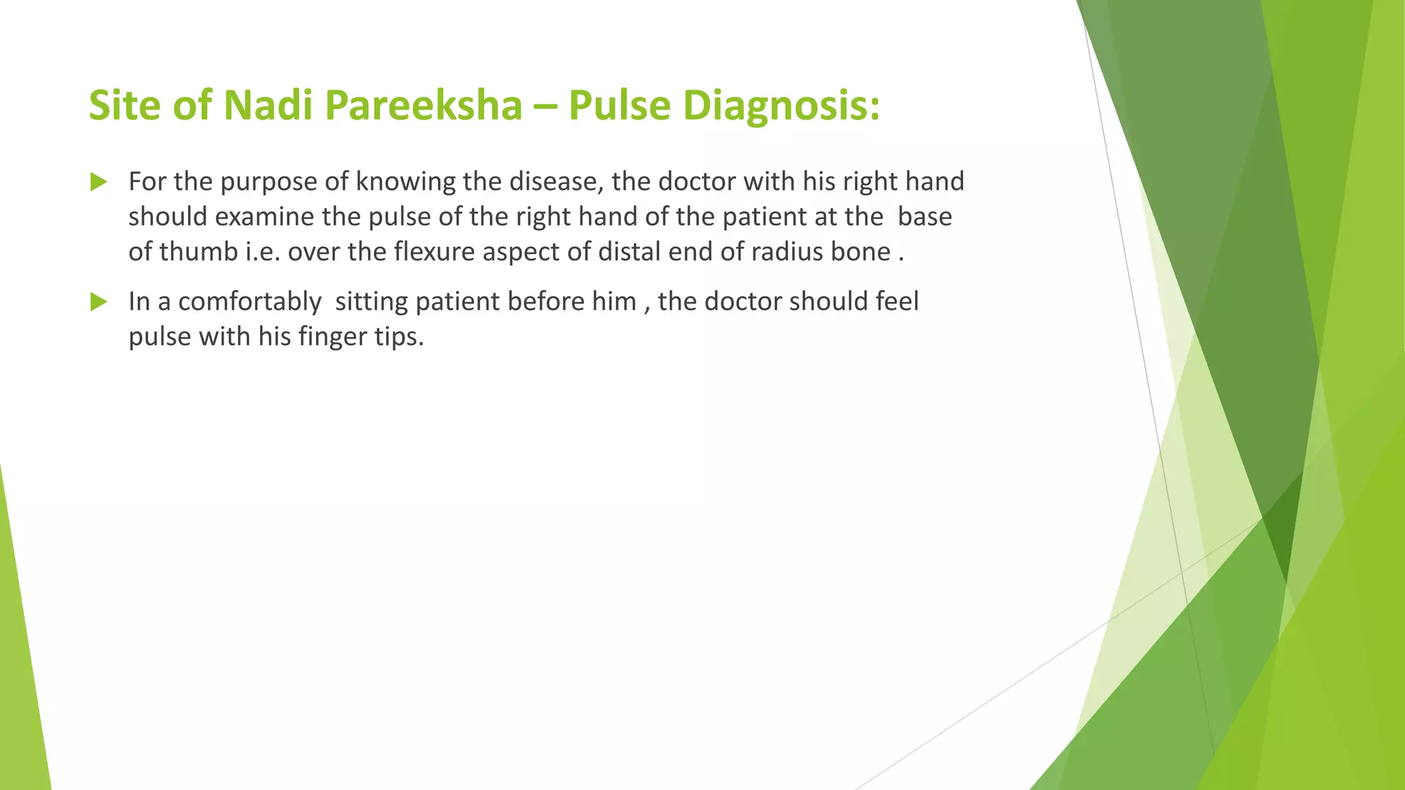 Nadi Pariksha - Ayurvedic Pulse Examination | PPT