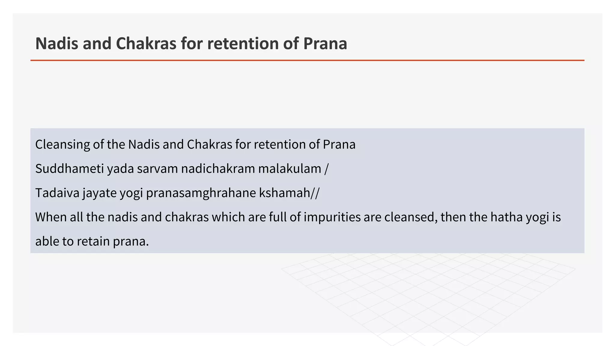 Nadis and chakras for retention of prana | PDF