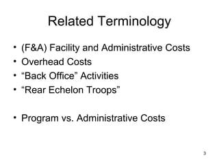 Indirect Cost Negotiation for RDOs | PPT
