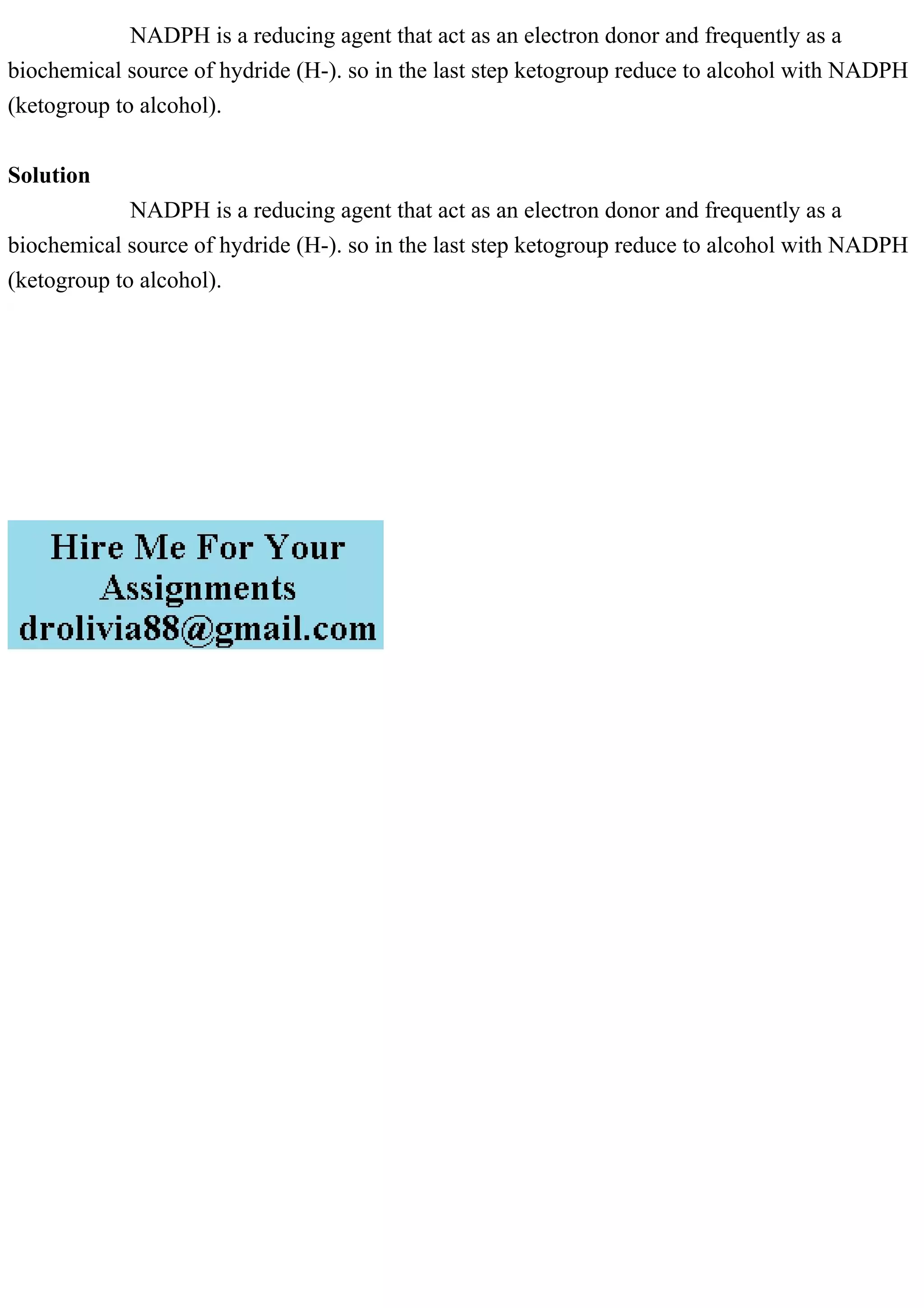 NADPH is a reducing agent that act as an electron.pdf