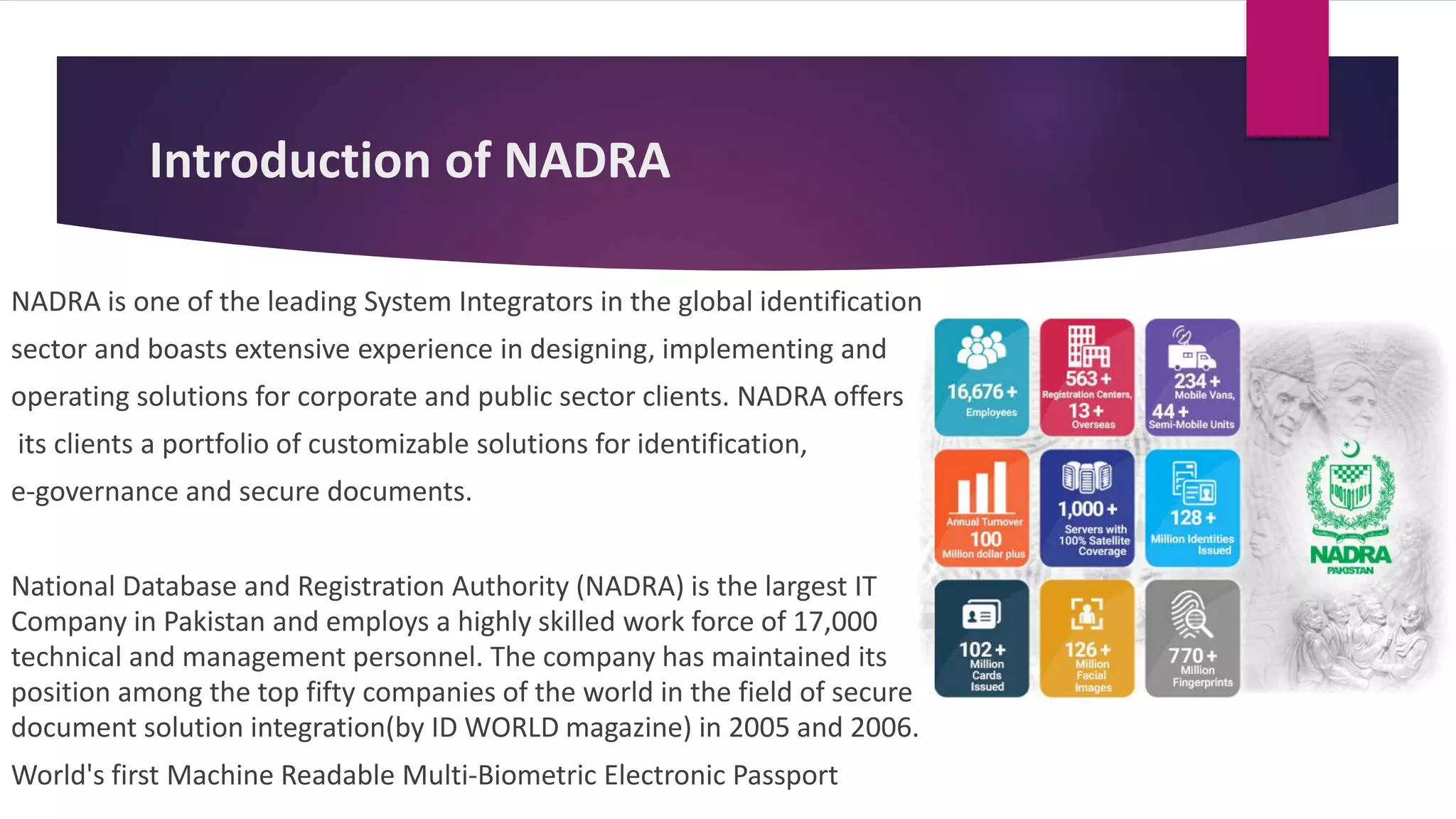 NADRA (National Database and Registration Authority) | PPTX