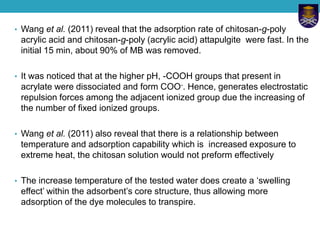 adsorption of methylene blue onto xanthogenated modified chitosan ...