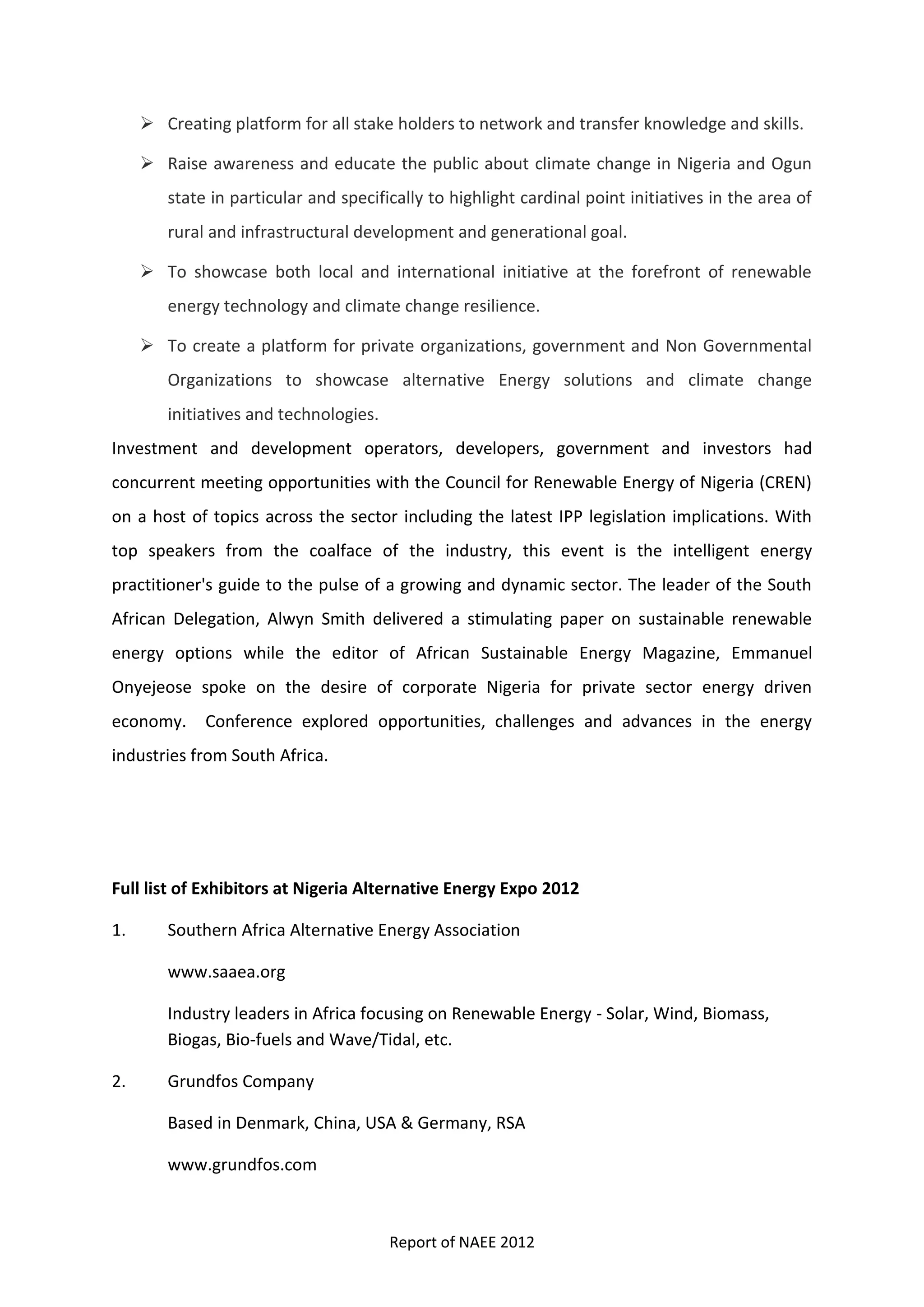 Naee 2012 final report | PDF