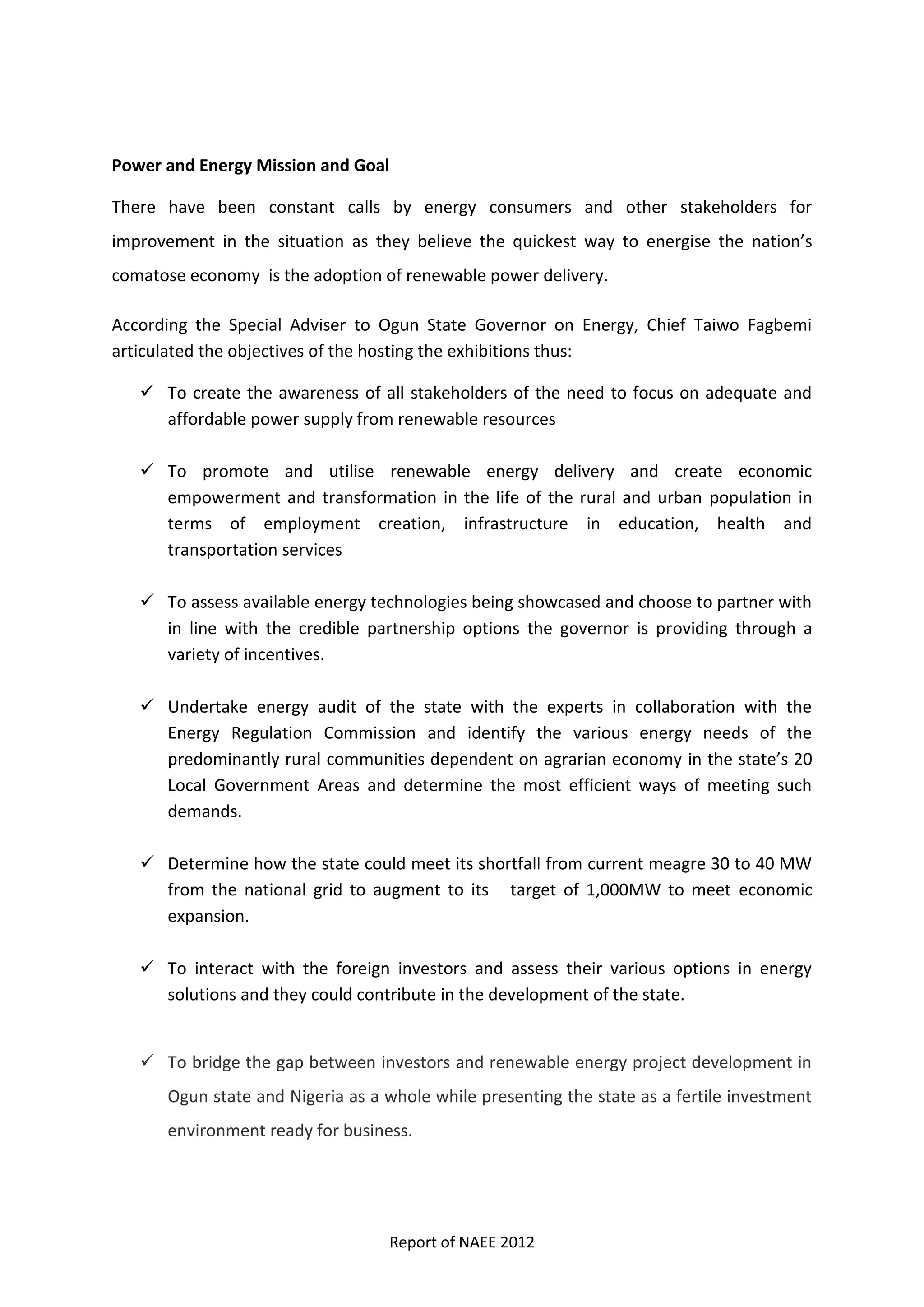 Naee 2012 final report | PDF