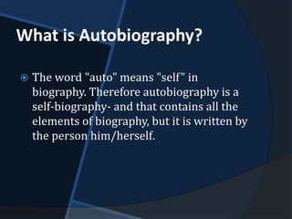Biography and autobiography in social sciences | PPT