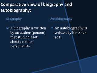 Biography and autobiography in social sciences | PPT
