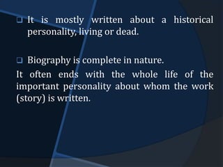 Biography and autobiography in social sciences | PPTX
