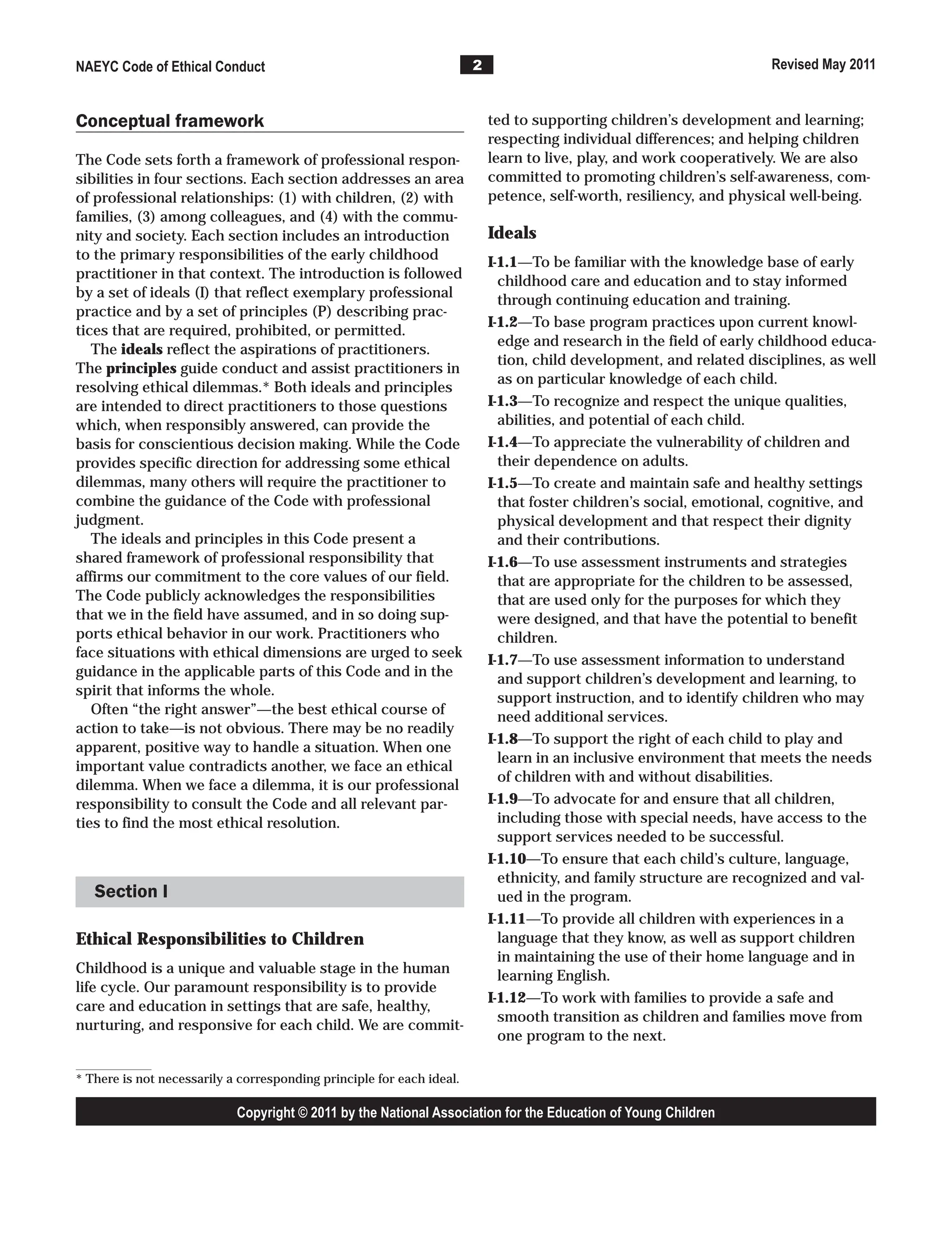 NAEYC Code of Ethical Conduct Resource Book | PDF