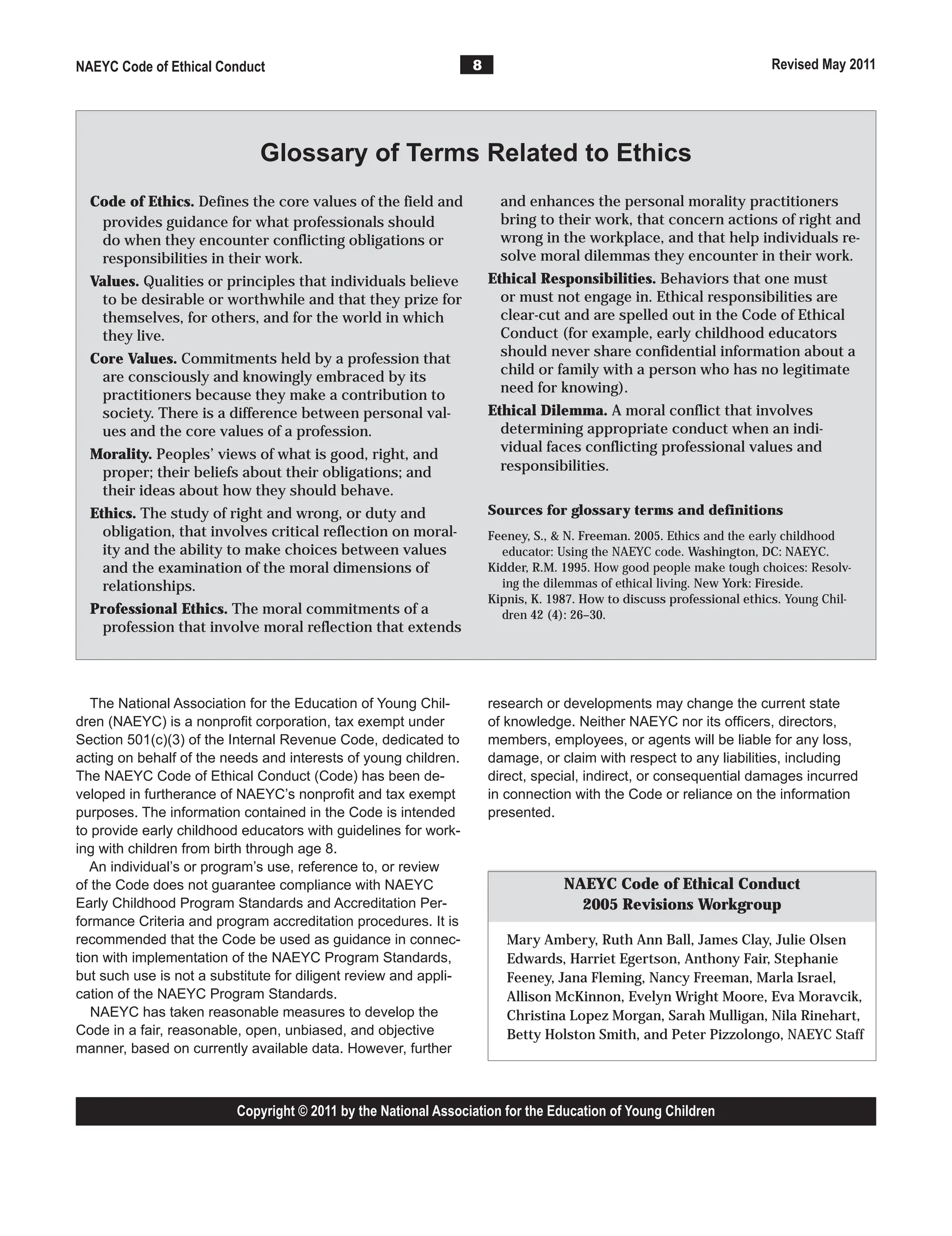 NAEYC Code of Ethical Conduct Resource Book | PDF