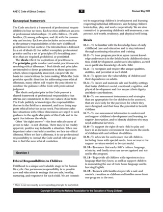 NAEYC Code of Ethical Conduct Resource Book | PDF