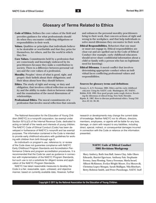 NAEYC Code of Ethical Conduct Resource Book | PDF