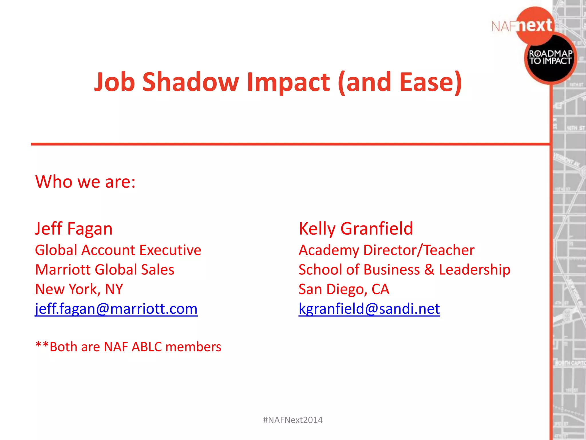 Job Shadowing - Immersing Students through Work-Based- Learning ...