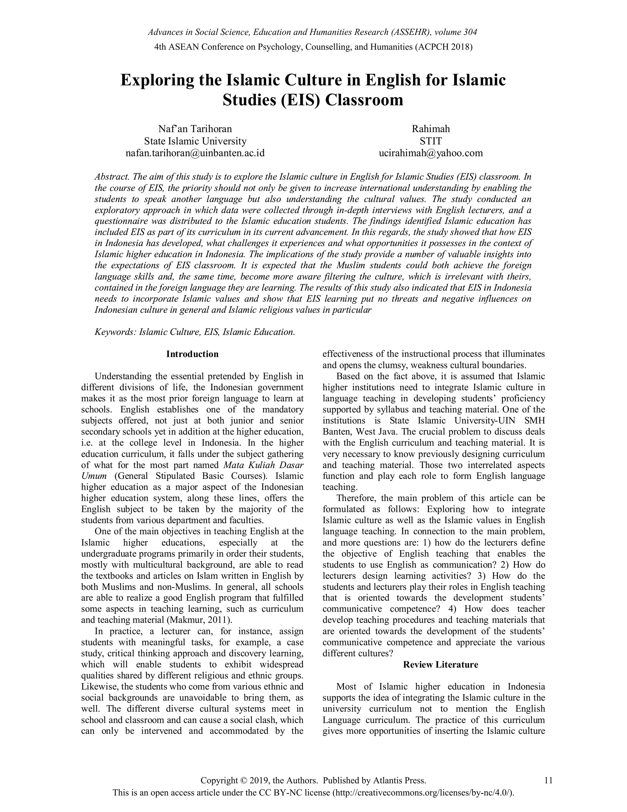 Exploring the Islamic Culture in English for Islamic Studies | PDF