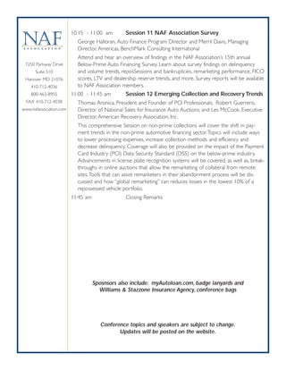 NAF Conference Schedule | PDF