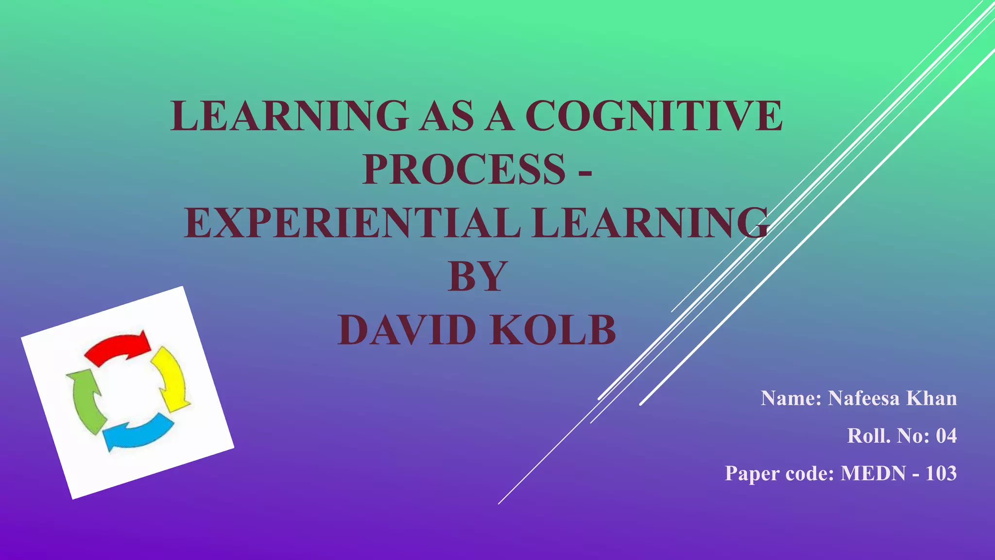 Experiential Learning by David Kolb | PPTX