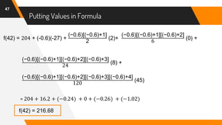 Newton's Backward Interpolation Formula with Example | PPT