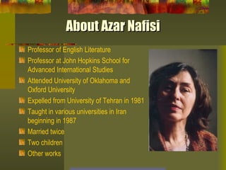 Nafisi | PPT | Fiction | Books and Literature