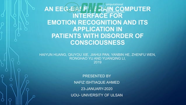 Nafiz prasented an eeg-based brain computer interface for | PPT