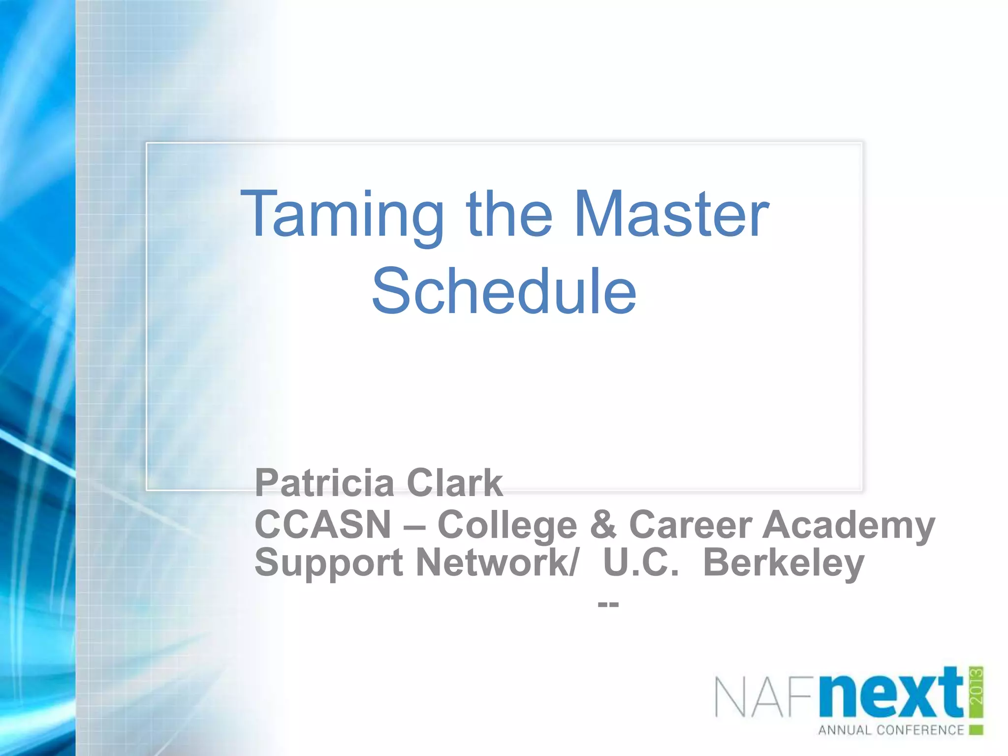 Taming the Master Schedule | PPTX | College Education | Education