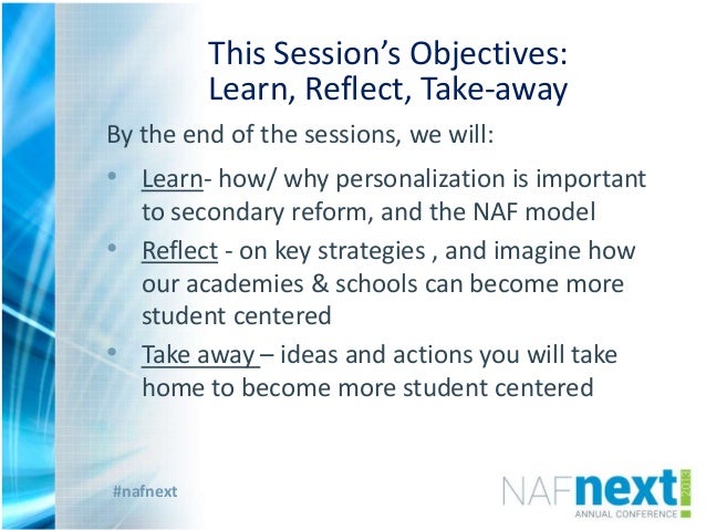 Meeting Student-Centered Standards: Personalization across the NAF Mo…