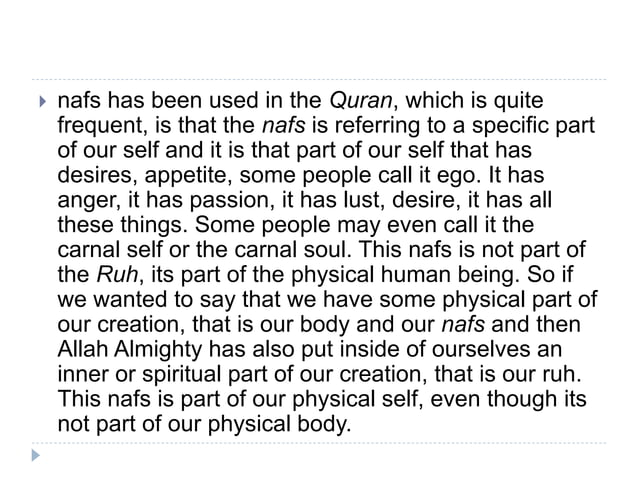 Nafs | PPTX | Islam | Religion & Spirituality