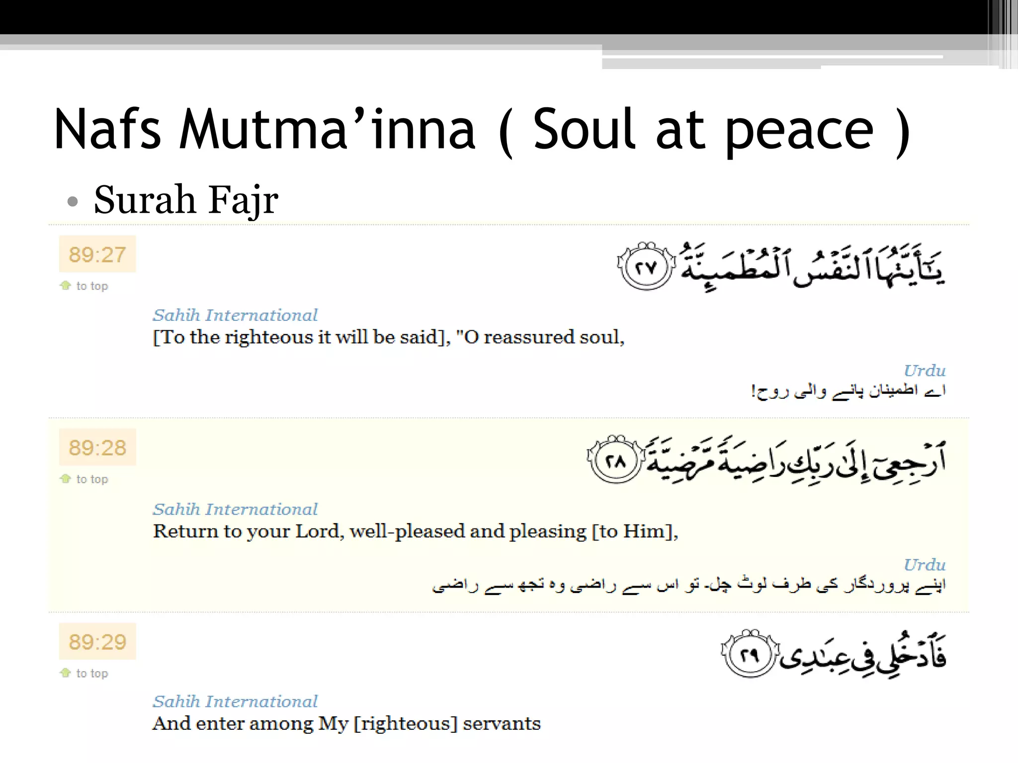 Nafs philosphy of islam | PPTX