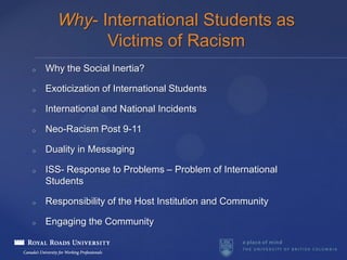 Creating a Racism-free Campus for International Students | PPT | Free ...