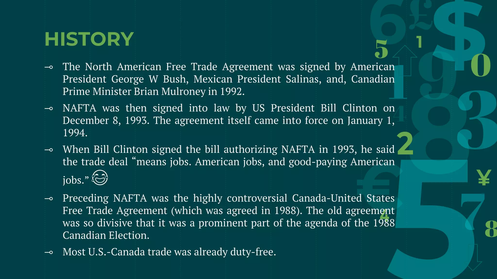 NAFTA - North American Free Trade Agreement | PPTX