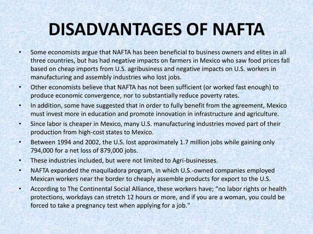 Presentation on Nafta | PPTX | Business | Business and Finance