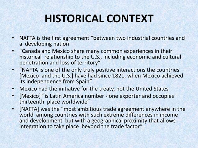 Presentation on Nafta | PPTX | Business | Business and Finance