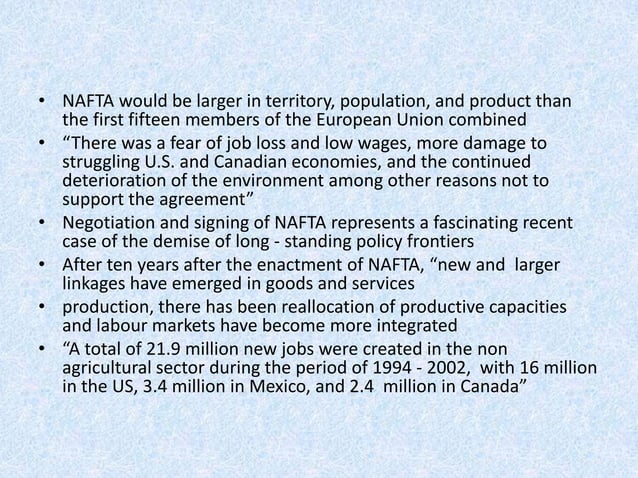 Presentation on Nafta | PPTX | Business | Business and Finance