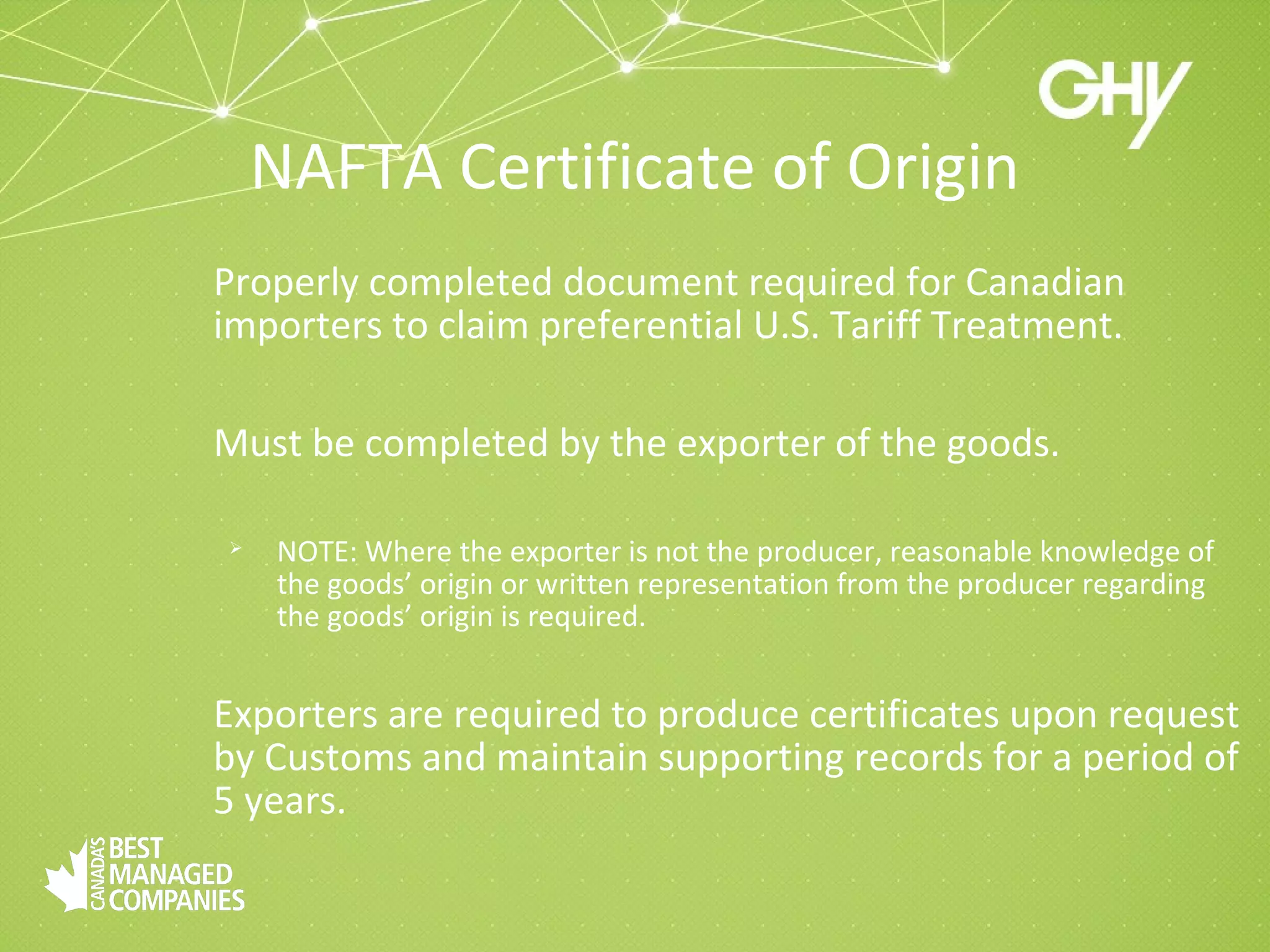 How To Fill out a NAFTA - The Fundamentals | PPT