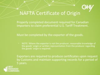 Nafta Certificate Template