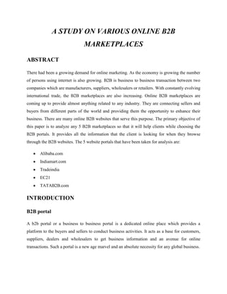 Web Market Space_B2B Project | PDF