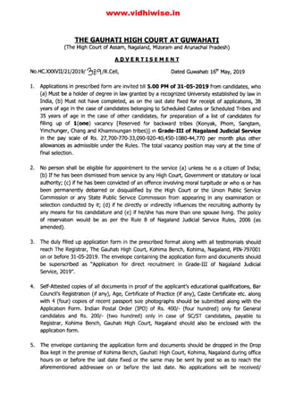 Nagaland Judicial Service Examination 2019 notified | PDF